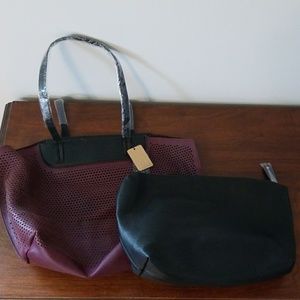 Bags | Street Level Maroon Tote With Inside Extra Bag | Poshmark